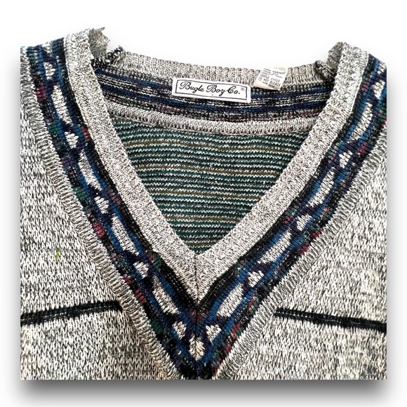 BUGLE BOY CO | Sweaters | Bugle Boy Co Vintage Grandpa Sweater Gray ...